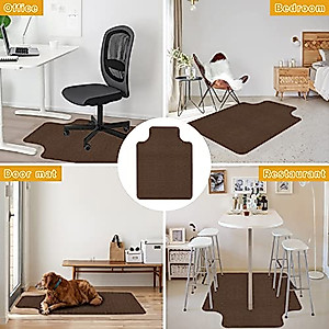 Hardwood/Tile Floor Chair Mat,Rolling Chair Mat,Protects Floors,Suitable for Home,Work,Game,Non-Slip Not Stuck Wheel,Easy to Clean,with Lip,Coffee(48"x36")