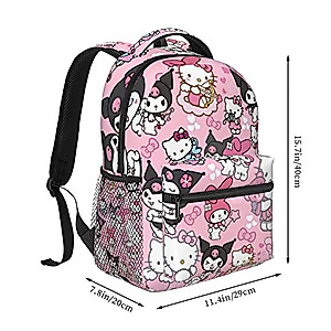 Cartoon Cat Backpack Large Capacity Daypack Lightweight Travel Laptop Bag for Women Girl