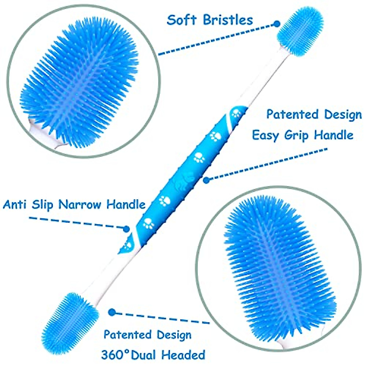 PenVinoo 360 ° Dog Toothbrush Pet Toothbrush 360 ° Finger Toothbrush Small to Large Dog