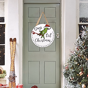 DAZONGE Christmas Decorations Welcome Sign | 2023 Christmas Countdown Advent Calendar for All Ages | 12'' Wooden Christmas Wreath with Easel for Door Wall Mantel Decor | Christmas Decor