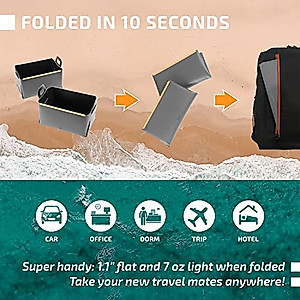 NeatVilla Faux Leather Baskets for Storage, 9x6x6 Small Gray Grey Basket Catchall PU Leather Bin Organizers for Organizing, Set of 2 Faux Leather Storage Bin Cute Foldable Storage Baskets for Shelves