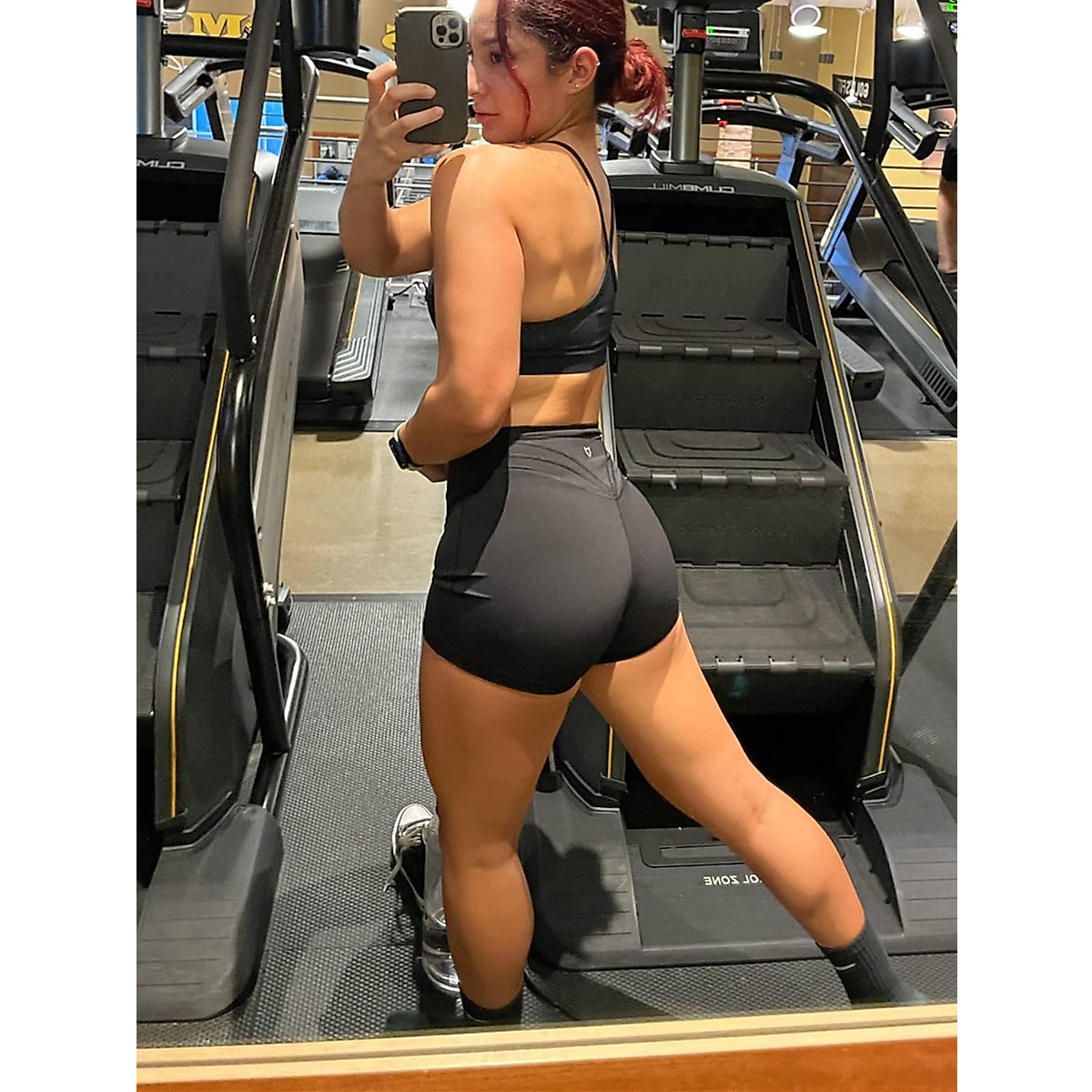 TomTiger Workout Shorts for Women High Waist Gym Fitness Running Yoga Bike Active Exercise Women's Short Tummy Control 3" (S, Black)