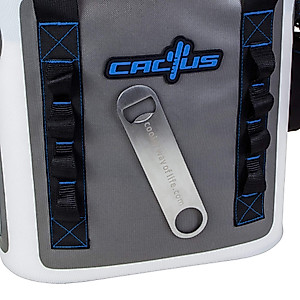 CACTUS Mojave 23 Party Kit - Insulated Soft Cooler/Non-Permeable/Long Lasting Cold Tech + Free Bonus Items: Soft Cold Pack, Neo Drink Holders, Stainless Opener w/Magnetic Front Panel (Curacao Blue)