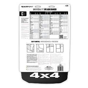 RoadSport 4320 'C' Series Universal Fit Premiere Splash Guard (Black with 4 x 4; 18" Height x 10-3/8" Wide)