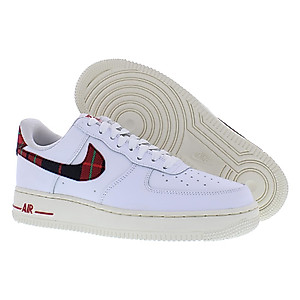 Nike Mens Air Force 1 Lv8 Basketball Shoes (8.5), White/University Red-stadium Green