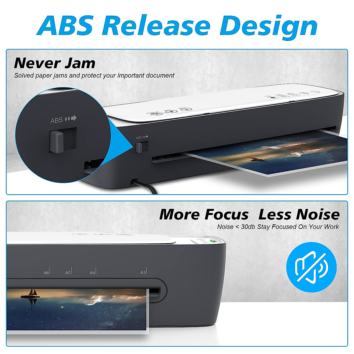 Laminator, 9-Inch Thermal Laminator Machine A4 Personal Lamination with Laminating Sheets for Teachers, 6 in 1 Mini Laminater for Home School Office Use