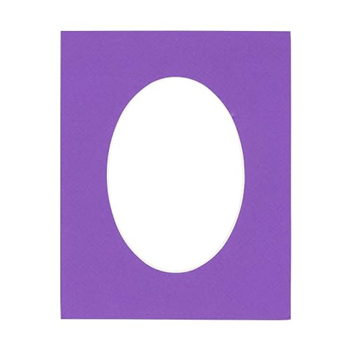 8x11 Mat Bevel Cut for 6x9 Photos - Precut Purple Oval Shaped Photo Mat Board Opening - Acid Free Matte to Protect Your Pictures - Bevel Cut for Family Photos, Pack of 1 Matboard Show Kit With Acid
