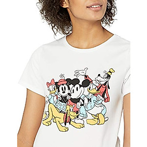 Amazon Essentials Disney | Marvel | Star Wars | Princess Women's Short-Sleeve Crew-Neck T-Shirts (Available in Plus Size), Pack of 2, Minnie and Friends, XX-Large