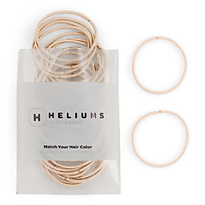 Heliums Thin Hair Elastics - Beige Blonde - 2mm Hair Ties for Thin Hair, 1.75 Inch, Medium Hold No Damage Ponytail Holders - 40 Count