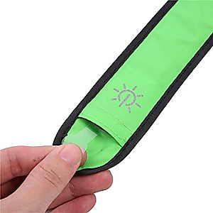 Emmabin [4 Pack LED Slap Armband Lights Glow Band for Running, Replaceable Battery - 4 Modes (Always Bright/Quick Flashing/Slow Flashing/Off), 35cm Glow Bracelets with 4Pcs (Mode: EB-AB4X35)