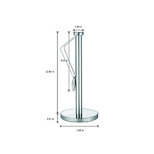 Alpine Countertop Paper Towel Holder Stand - Standing Paper Towel Holder Roll Dispenser for Kitchen Countertop & Bathroom (Steel- Arm)