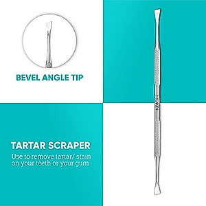 Dental Tools HOKIN Plaque Remover Teeth Cleaning Tool 4 Pcs Dental Care Kit Tooth Filling Repair Set Stainless Steel Dental Tools for Men Women Kids and Pet Care