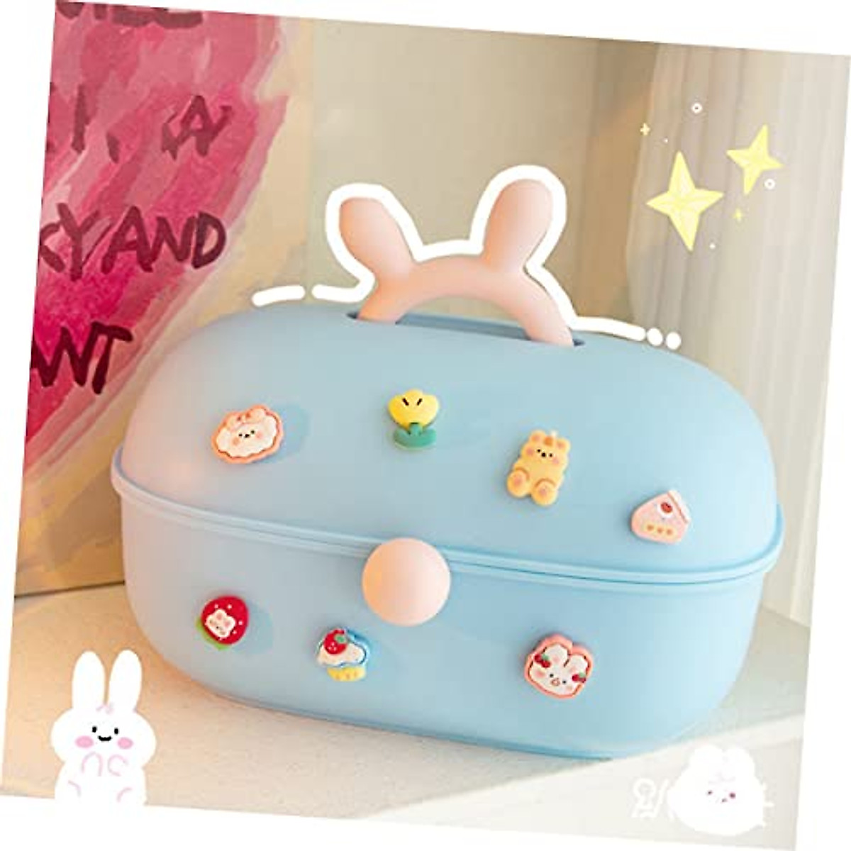 Cabilock 2pcs Box Hair Accessories Storage Box Girl Suitcase Makeup Hair Clips Jewelery for Girl Baby Girl Treasure Chest Hair Clip Container Trinket Storage Case Jewelry Storage Container
