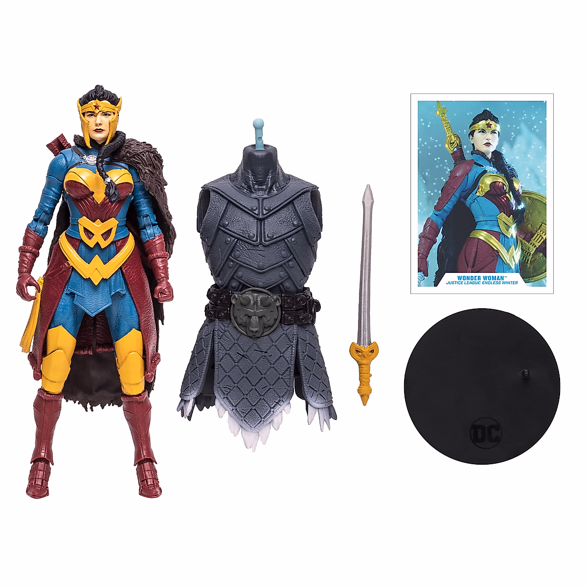 McFarlane Toys DC Multiverse Wonder Woman Endless Winter 7" Action Figure with Build-A Frost King Piece and Accessories