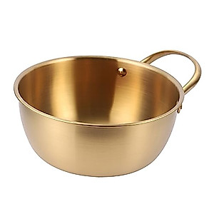 SHOWERORO 1pc Stainless Steel Noodle Bowl Korean Pots for Cooking Saucepan with Lid Portable Garment Steamer Stew Pot Steam Pot Milk Pan Stainless Steel Pot Korean Food Pot Noodle Pot Golden