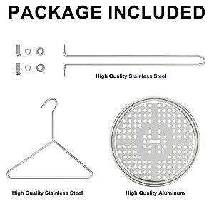 bbq777 Turkey Fryer Replacement Parts Accessory Kit for Deep Fry Pot Grill, for Deep Fryer Holder, Turkey Deep Fryer Hook, Turkey Fryer Hanger, Poultry Stainless Steel Frying Rack w/Aluminum Base