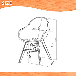 Midtown Concept Emilio Set of 2 Chairs | Eucalyptus Wood | Perfect for Indoors, White Cushions