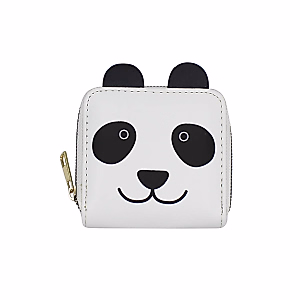 mosstyus Women Girls Small Wallet Short Wallet Card Holders Clutch Purse Coin Holder Card Organizer, Zipper,Cute Panda