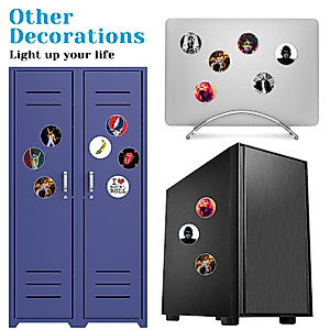 Moriso Rock Band Magnets (12 Pcs). Gifts Merch Album Cover Decoartions Funny Marble Crystal Sticker Decal Fridge Locker Metal Magnet Flexible Reuseable Magnetic Decor Teens