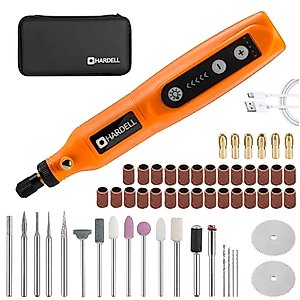 HARDELL Mini Cordless Rotary Tool, 5-Speed and USB Charging Rotary Tool Kit with 55 Accessories, Multi-Purpose 3.7V Power Rotary Tool for Sanding, Polishing, Drilling, Etching, Engraving, DIY Crafts