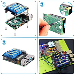 GeeekPi GPIO Screw Terminal Block Breakout Board HAT for Raspberry Pi, GPIO Expansion Board Breakout Module with GPIO Status LED for Raspberry Pi 4B/3B+/3B/2B/B+/Pi Zero W/Pi Zero 2 W