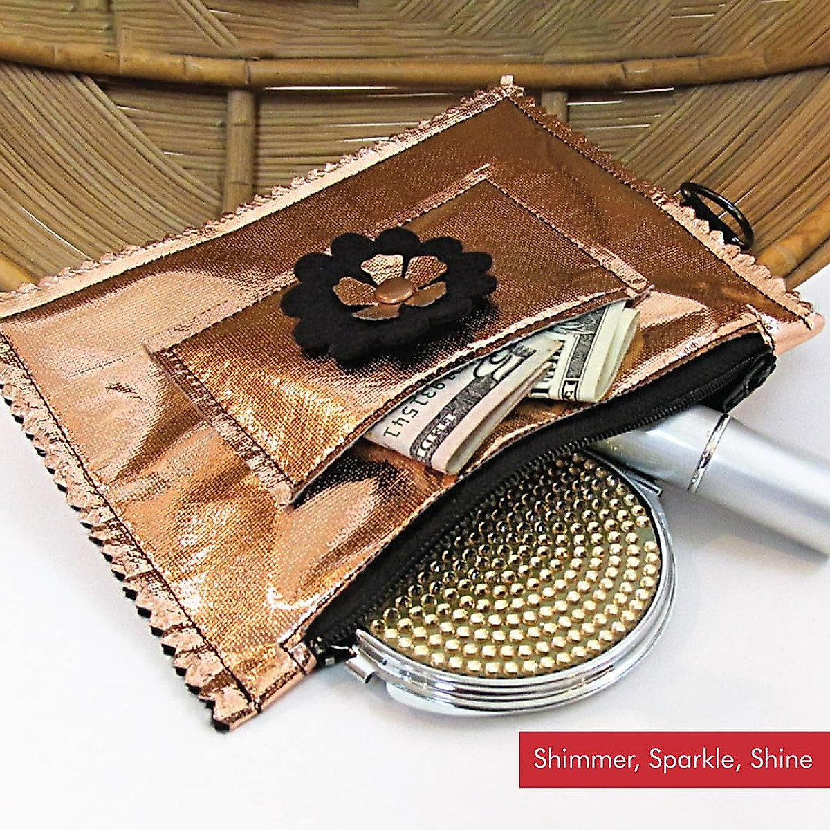 Fairfield OLY-Fun Metallic, Multi-Purpose Non-Woven Craft Material, Polypropylene and Polyester Fabric for Crafts, Costumes, Accessories, and More, Craft Supplies, Red, 10-Yard Bolt