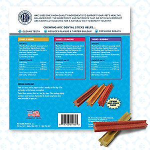 American Kennel Club Dentacare Variety Pack Dog Treats, Includes Yogurt with Strawberry, Yogurt with Blueberry, and Yogurt with Banana, Good for Dog Dental Health, 20 Count