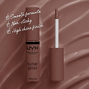 NYX PROFESSIONAL MAKEUP Butter Gloss, Non-Sticky Lip Gloss - Ginger Snap (Chocolate Brown)