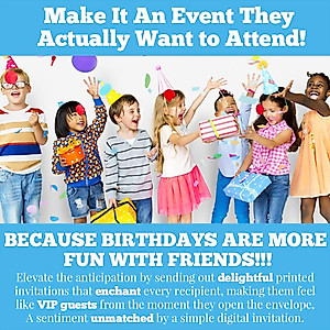 Cosmic Bowling Birthday Party Invitations for Out of This World Glow in the Dark Bowling Parties, 20 5x7 Fill In Cards with Twenty White Envelopes by AmandaCreation