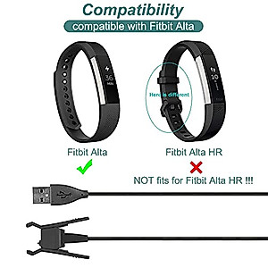 Kissmart Charger Cable Compatible with Fitbit Alta, Repalcement Charging Cable with 1m/3.3ft USB Cord for Fitbit Alta Smart Wristband