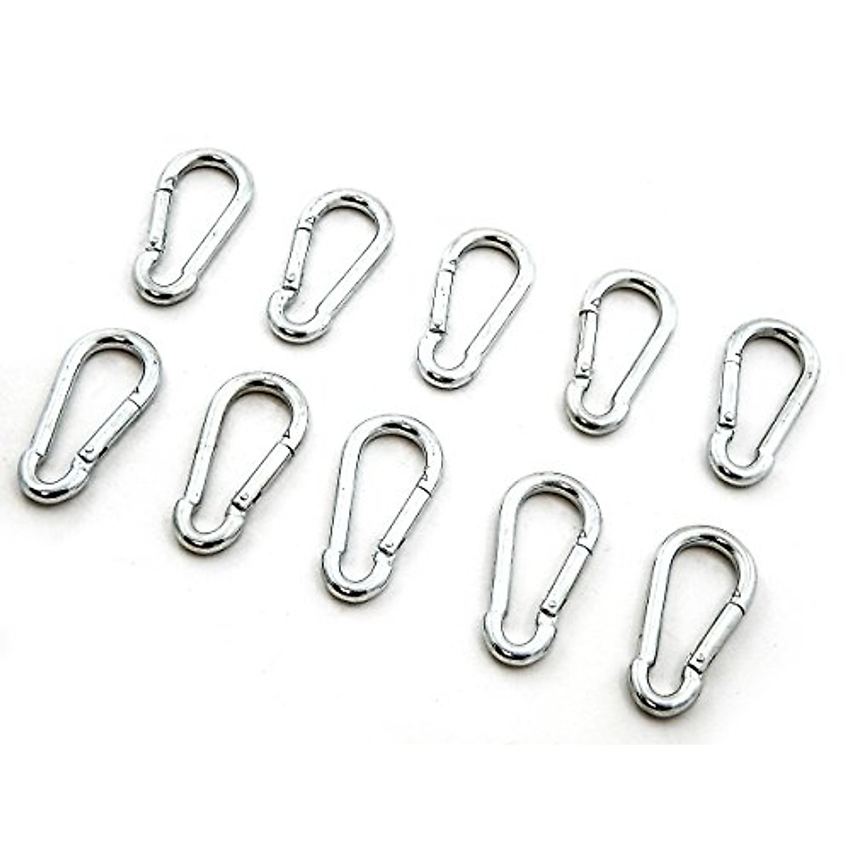 Red Hound Auto 10 Steel Spring Snap Quick Link Carabiner Hook Clips 2-3/8 Inches Length - Medium Duty 130 Pound - 7/32 Inches Thick