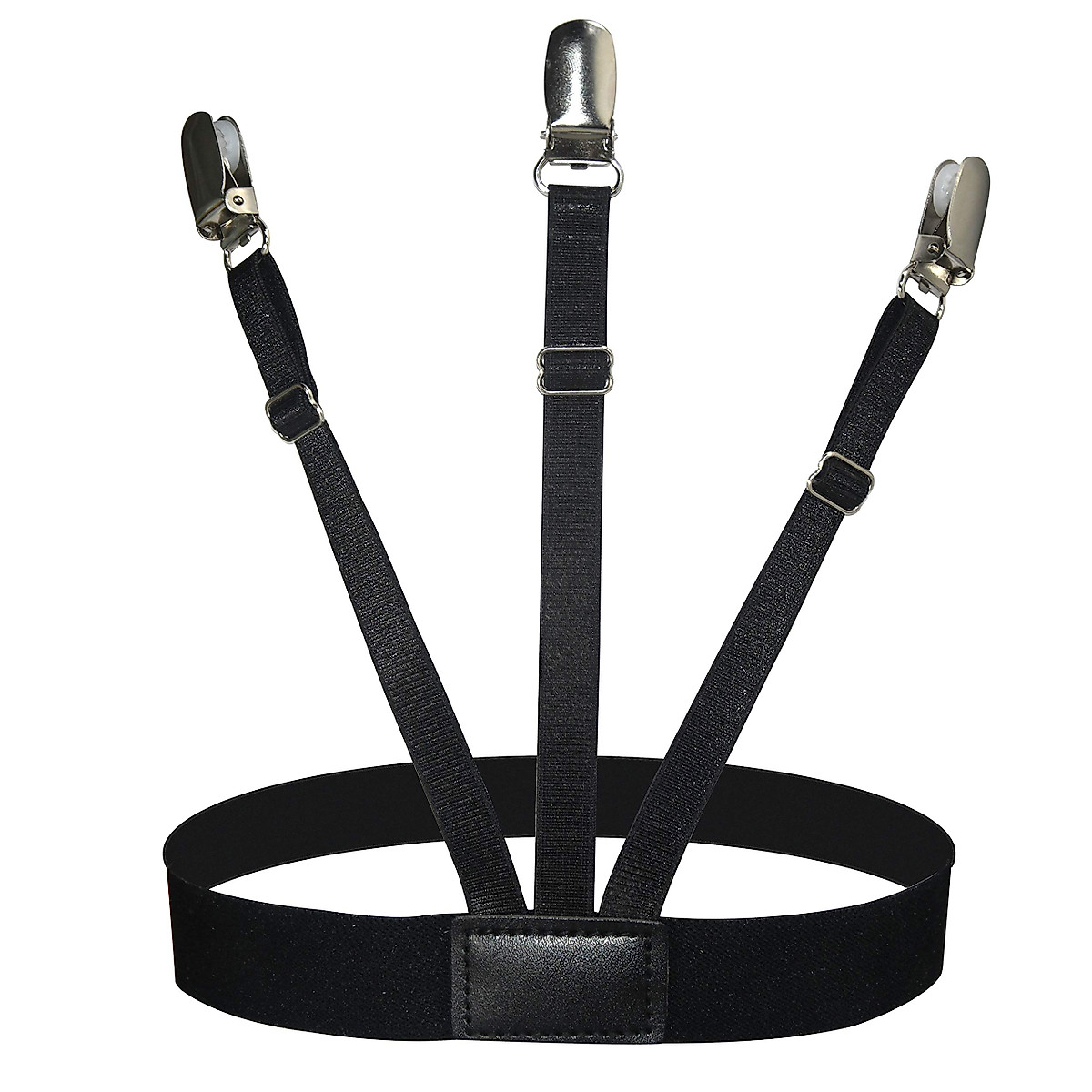 Eoofada 2 Pack Shirt Stays Garters, For Men Adjustable Shirt Garter Suspender Belts for Police Military Non-Slip Clips