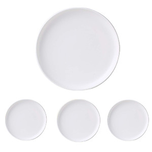 Swuut Matte Ceramic Appetizer Plates 6 Inch,Small Mini Dessert Plates Set of 4,Microwave and Oven Safe Snack,Bread,Butter Dessert,Pie,Cake Plates Cat Dishes(6 inch, White)