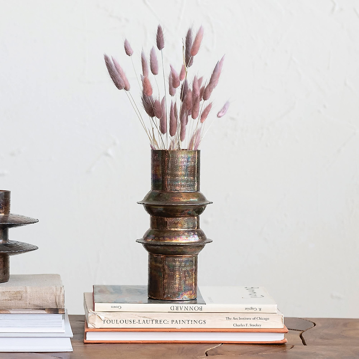 Creative Co-Op Modern Sculptural Metal, Antique Copper Finish Vase