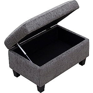 EMKK Modern Sectional Sofa Set Left Right Chaise Lounge & Storage Ottoman Upholstered Corner L Shaped Sofá Living Room Couch w/Cup Holder, Arm Nail for Home/Office, Grey Leftchaise