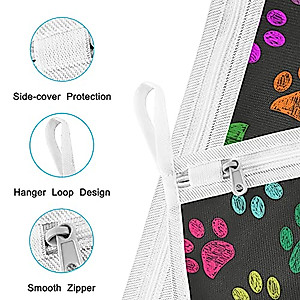 xigua Delicates Mesh Laundry Bag, Hand Drawn Colorful Paw Prints Wear-resistant and Durable Washing Bag storage bag for Protect Underwear Bras Socks Blouse-1 Large & 1 Medium