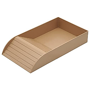 KHEARPSL Reptile Feeding Bowl with Ramp and Basking Platform Large Tortoise Ramp Bowl Turtle Bath Reptile Water Bowl Dish Corner Bowl (Brown)