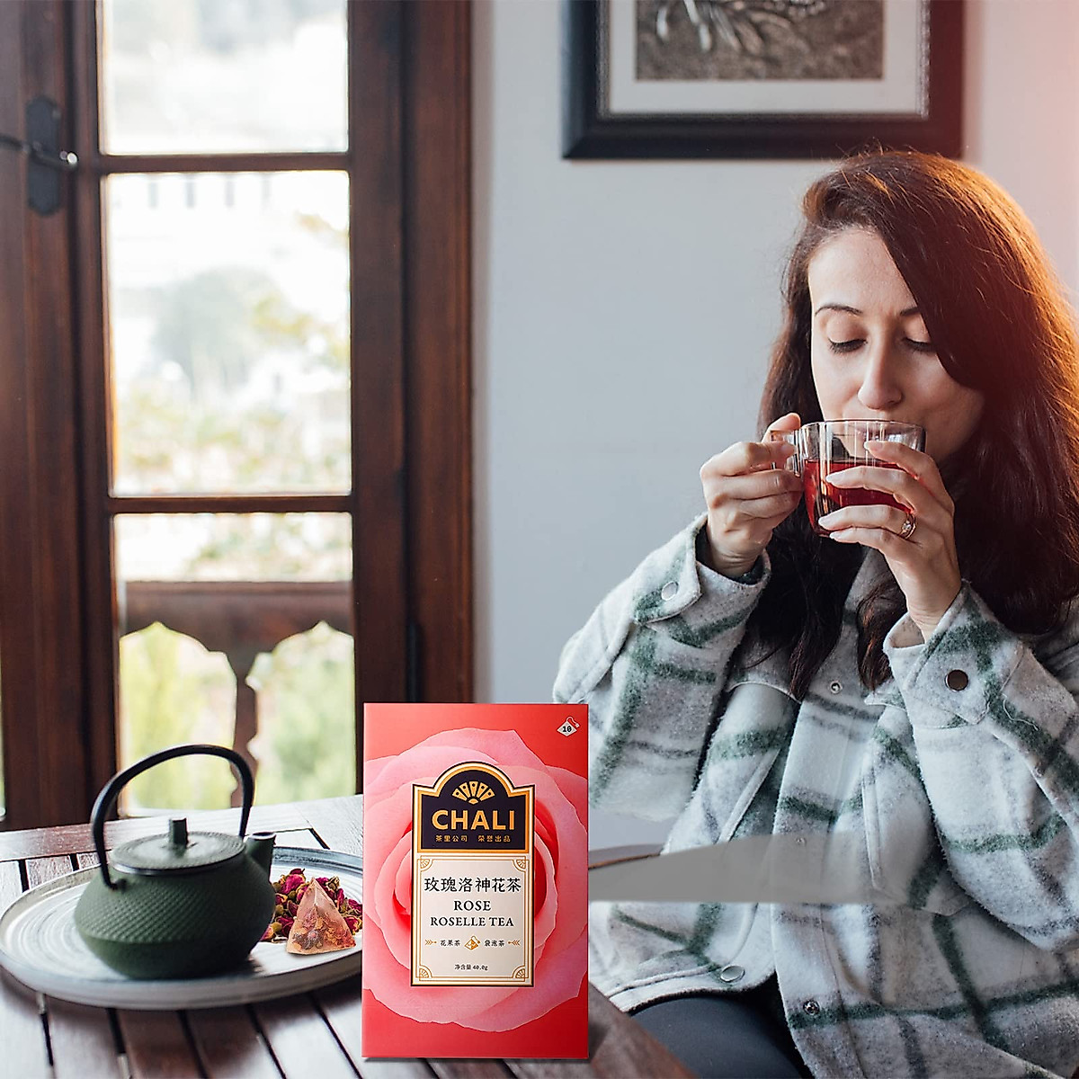 Rose Cranberry Goji Jujube Tea Bags Premium Dried Rose Flower Tea 10 Individually Packages Herbal Tea Bags