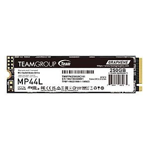 TEAMGROUP MP44L 250GB SLC Cache NVMe 1.4 PCIe Gen 4x4 M.2 2280 Laptop&Desktop SSD (R/W Speed up to 4,650/1,900MB/s) TM8FPK250G0C101