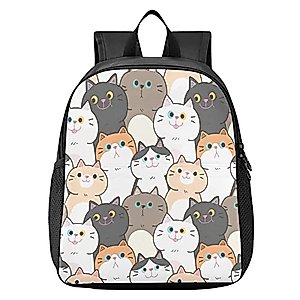 Blueangle Cute Cartoon Cats Print Waterproof Backpack - Lightweight Backpack Boys Girl 2-6 Year School Bag（872）