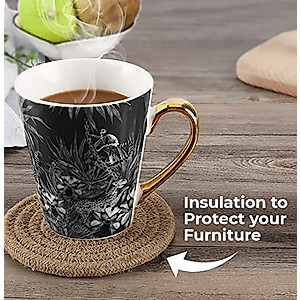 Avalon Cute Coaster Set of 6 Pcs, Super Absorbent Drink Coaster for Desk, Heat Resistant Coaster for Work Desk and Coffee Tabletop Protection Farmhouse Coaster for Home Decor (Brown, 4.3 Inches)