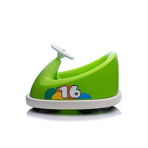 Best Ride On Cars 6 Volt Bumperz Kids Electric Battery Powered Ride On Bumper Car Vehicle with Power Indicator, Anti Collision Bar, and Music, Green