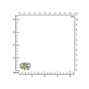 Silvershake 1.59ct. 5 Stone Natural Marquise Shape Peridot 925 Sterling Silver 3 Lines Leaf Ring Size 10