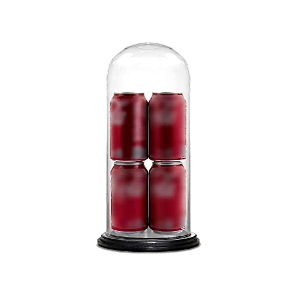 CYS EXCEL Glass Dome Cloche with Black Wood Base (H:14.7" D:7") | Multiple Sizes Decorative Showcase Display for Antique Collectibles | Bell Jar Terrarium & Dessert Cover