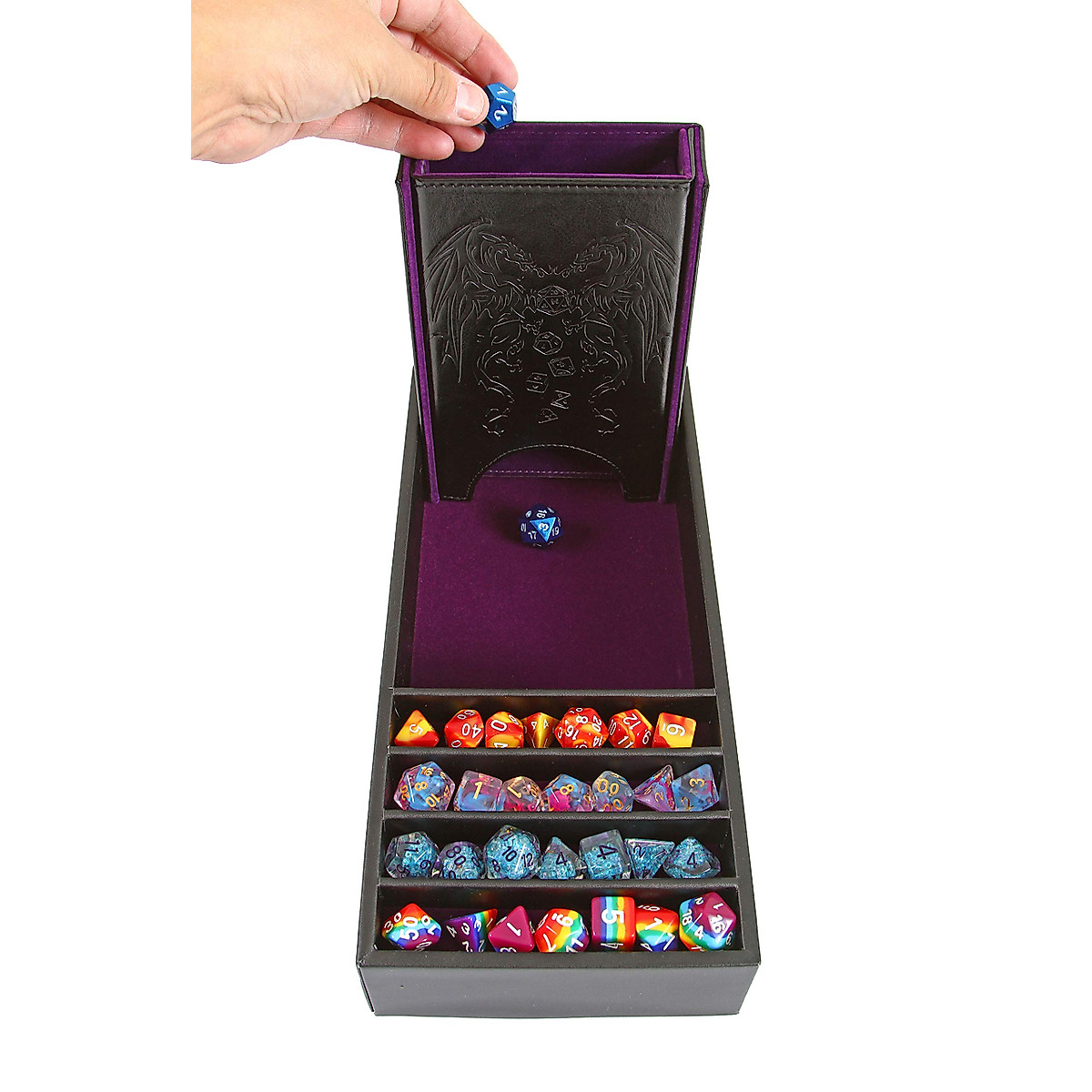 Forged Dice Co. Citadel Dice Tray and Dice Tower - DnD Dice Tray, Dice Box Storage for Dice and Removable Dice Tower - 3 in 1 Dice Rolling Tray, Storage and Tower - Perfect for RPG and Tabletop Gaming