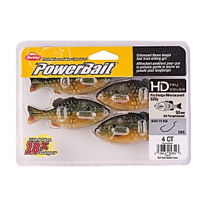 Berkley Powerbait Gilly Fishing Soft Bait, HD Pumpkinseed, 90mm