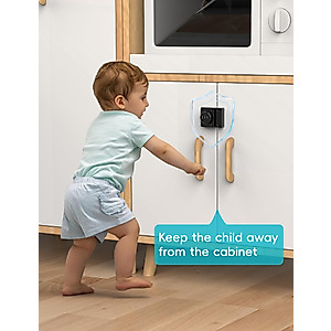 I-EASYDWW Combination Cabinet Latch, Keyless Drawer Lock, Easy to Install, Suitable for Kitchen Cabinet, Office Drawer, Wooden Furniture, One-Way Door, Etc (Black, 1 Pack)