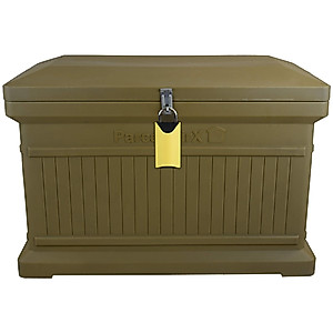 RTS Companies Inc 550200520A5481 Parcelwirx Horizontal Premium Delivery Box, with Hinged Lid and Smart Lock, Oak