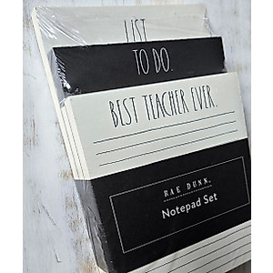 Rae Dunn Set of 3 Pack Note Pads- LIST/TO DO/BEST TEACHER EVER