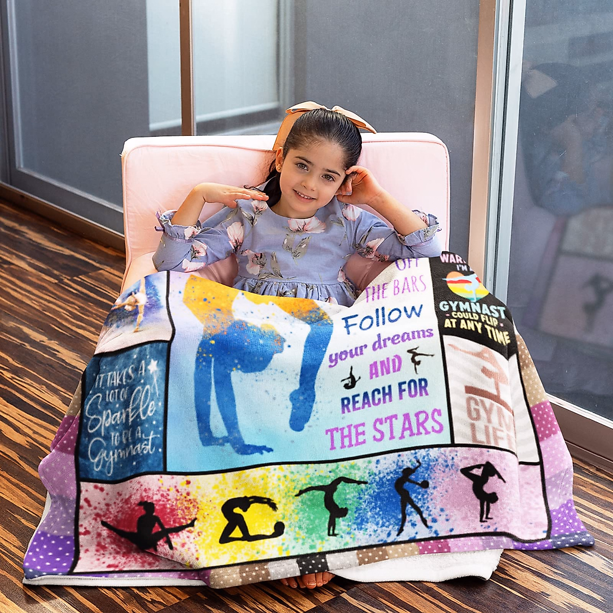 Mubpean Gymnastics Gifts Blanket 50"x40" - Gymnastic Gifts for Girls - Gymnastics Room Decor - Gymnastics Party Decorations - Girls Gymnastics Gifts - Birthday Party Gift Ideas for Teens Kids Daughter
